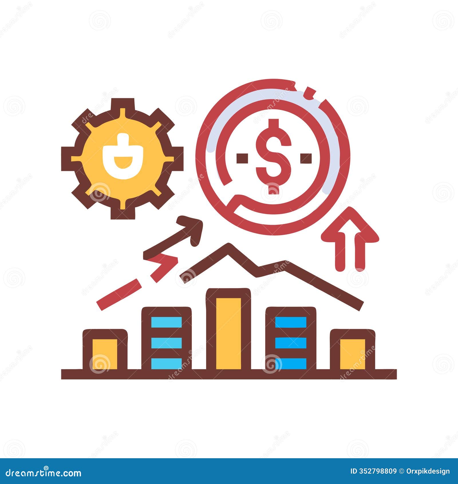 Dynamic Economic Resilience Icon Stock Vector - Illustration of design ...