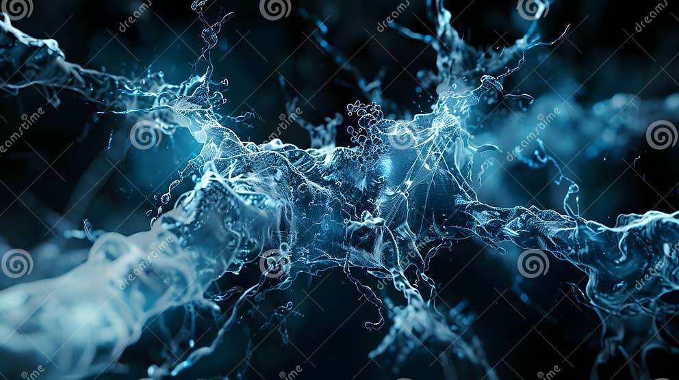 Dynamic Electric Blue Neural Network Pattern on a Dark Background ...