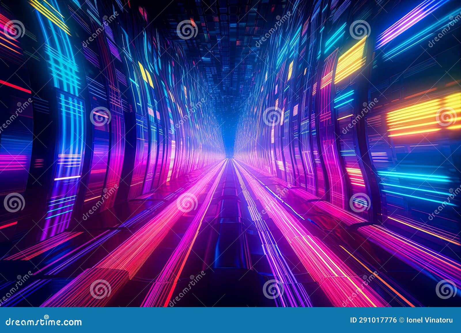 Dynamic and Electrifying Scene Futuristic in a Neon Color Palette Stock ...