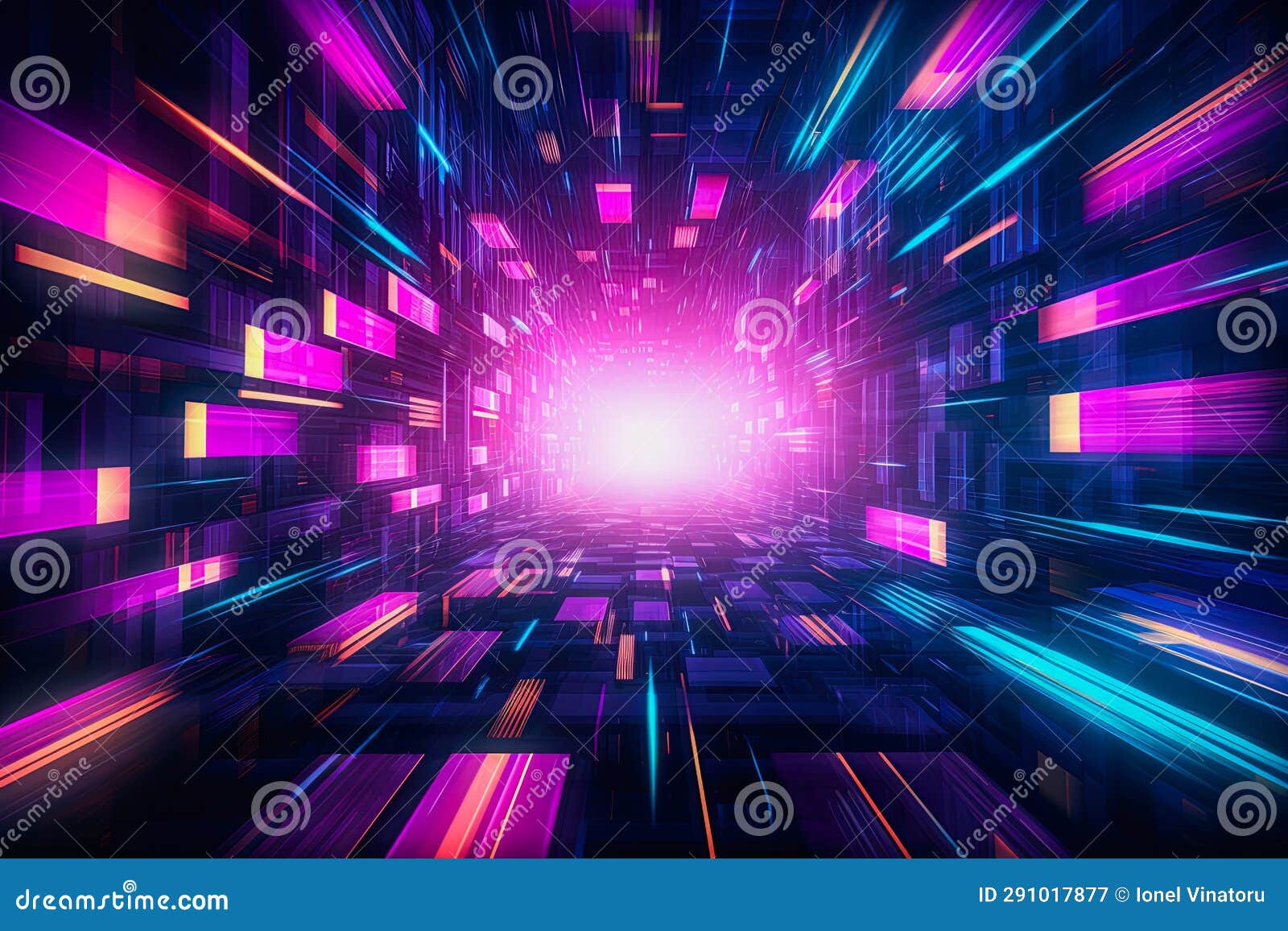 Dynamic and Electrifying Scene Futuristic in a Neon Color Palette Stock ...