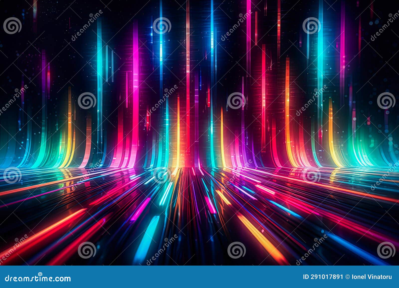 Dynamic and Electrifying Scene Futuristic in a Neon Color Palette Stock ...