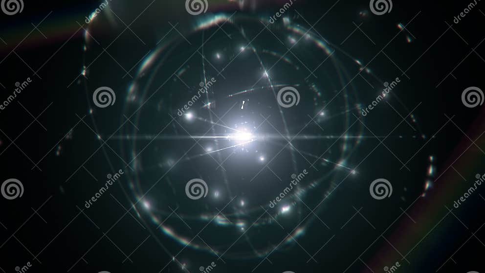 Model of Dynamic Energetic Atomic Nucleus and Electrons Green Silver ...