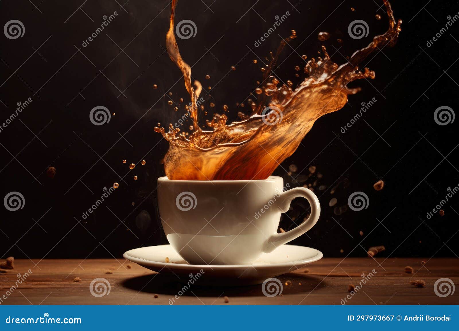 Dynamic Espresso Splash Mid-Air. Ai Generated Stock Illustration ...