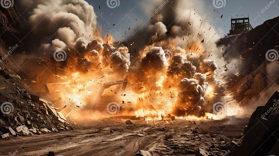 The Dynamic Essence of Open-pit Mining Showcasing Explosive Works, To ...