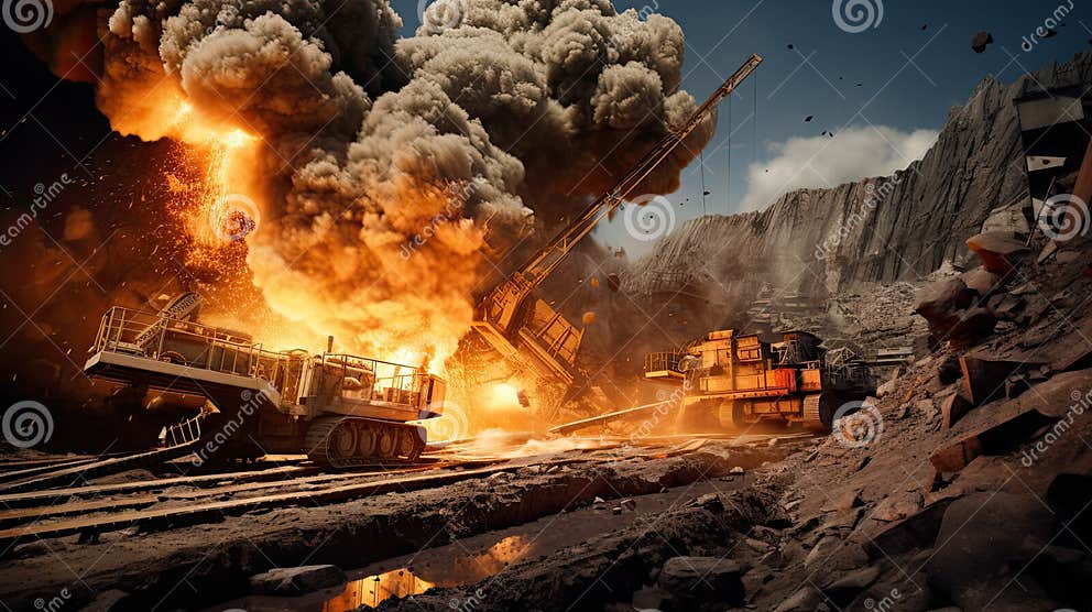 The Dynamic Essence of Open-pit Mining Showcasing Explosive Works, To ...