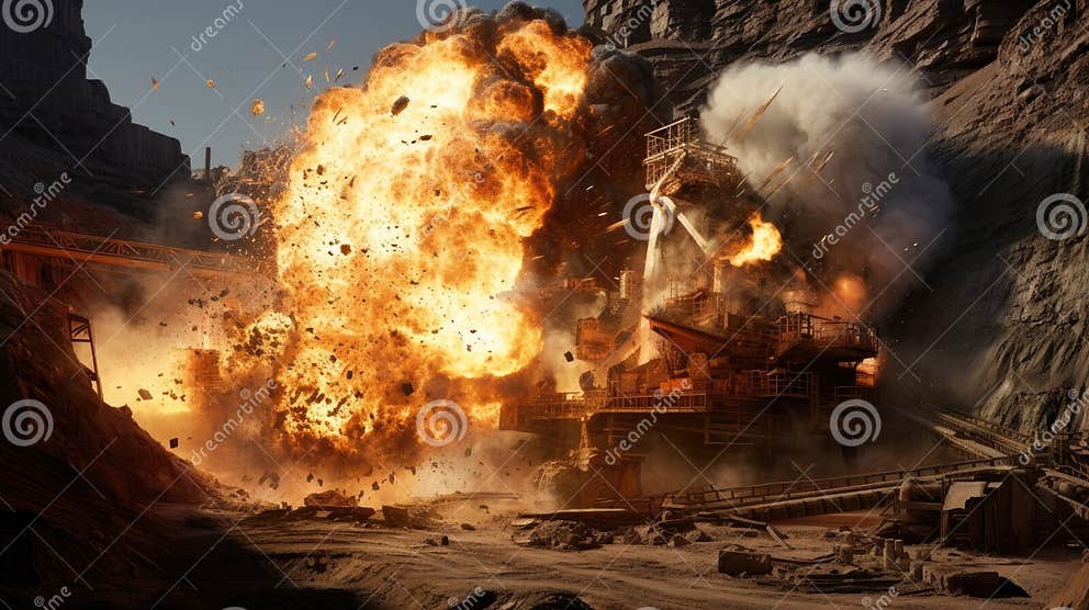 The Dynamic Essence of Open-pit Mining Showcasing Explosive Works, To ...