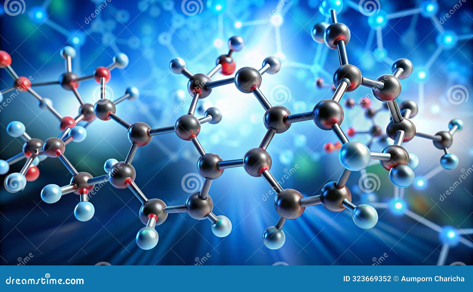 Dynamic Estrogen Molecule in Motion Biochemical Art AI Generative Stock ...