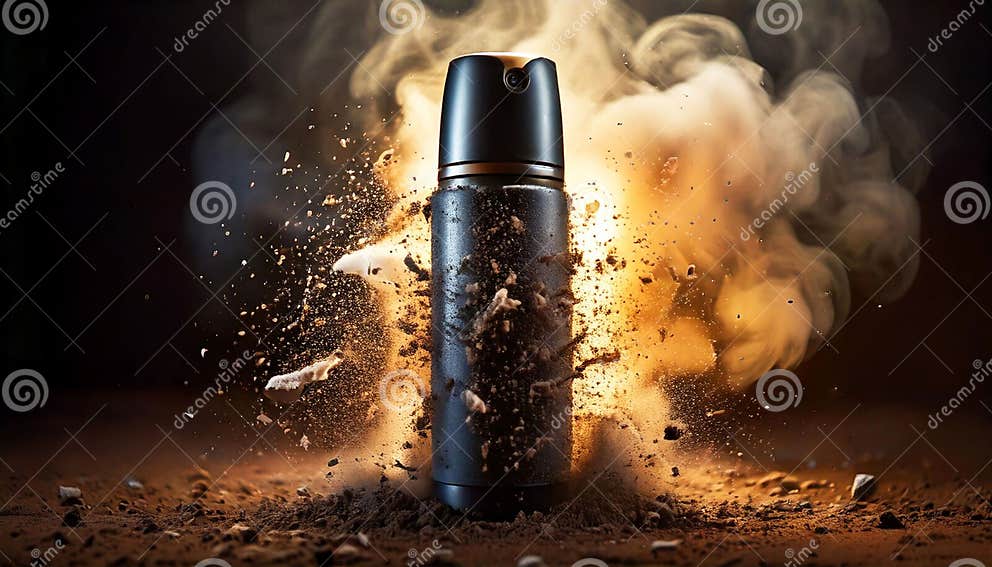 Dynamic Explosion Behind a Sleek Deodorant Bottle: Power and Freshness ...