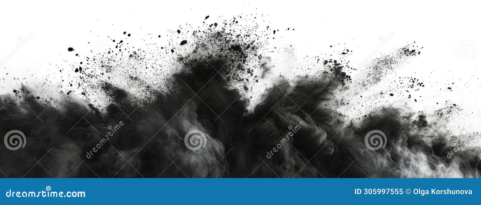 Explosive Burst of Charcoal Powder on White Background. Stock Image ...