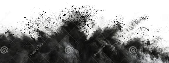 Explosive Burst of Charcoal Powder on White Background. Stock Image ...