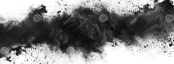 Explosive Burst of Charcoal Powder on White Background. Stock Image ...