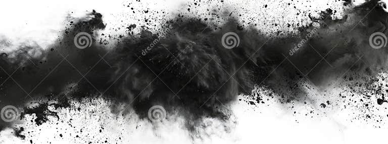 Explosive Burst of Charcoal Powder on White Background. Stock Image ...