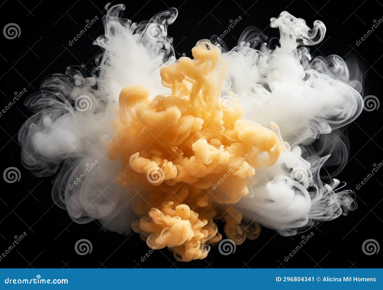 Dynamic Explosion Of Colored Smoke. Design Concept. Generative AI Stock ...
