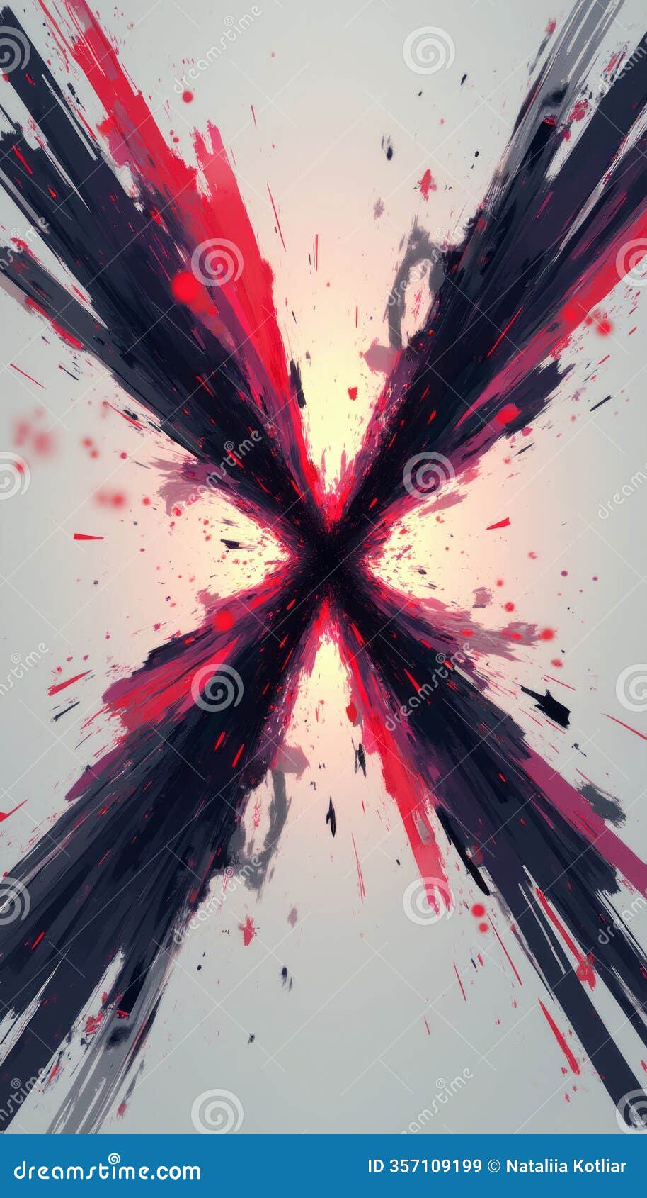 Dynamic Explosion of Colors Creating an Abstract X Shape Stock Image ...
