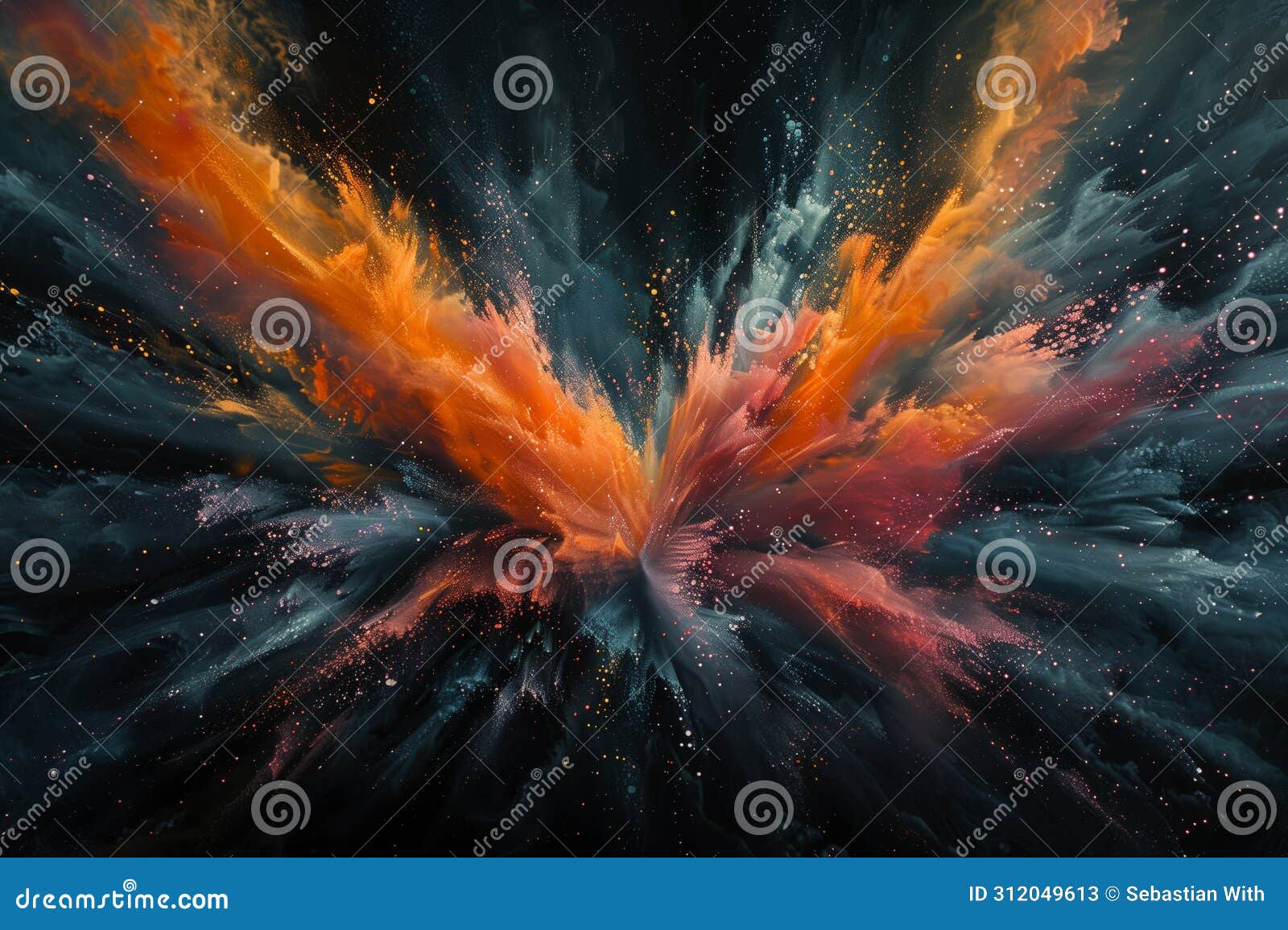 Dynamic Explosion of Colors Creating a Beautiful Chaos of Fire and ...