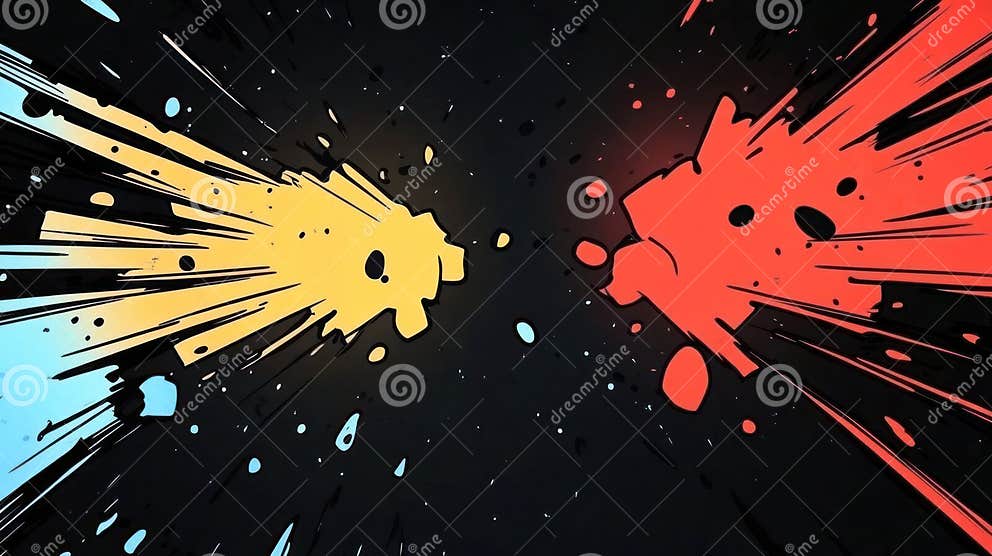 A Dynamic Explosion of Colors Representing a Clash or Competition Stock ...