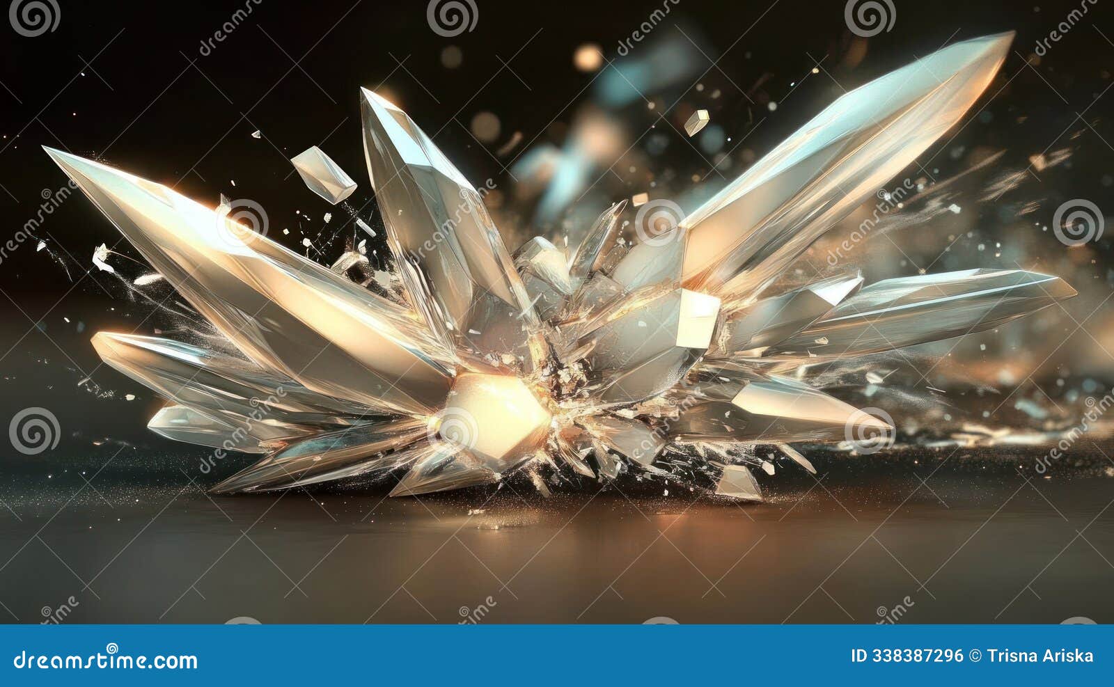 A Dynamic Explosion of Crystalline Structures, Showcasing Light ...