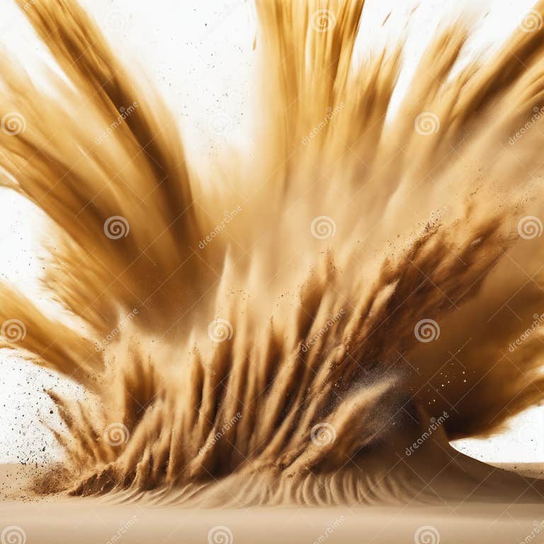 Dynamic Explosion of Sand Captured in a High-Speed Mid-Air Burst Stock ...