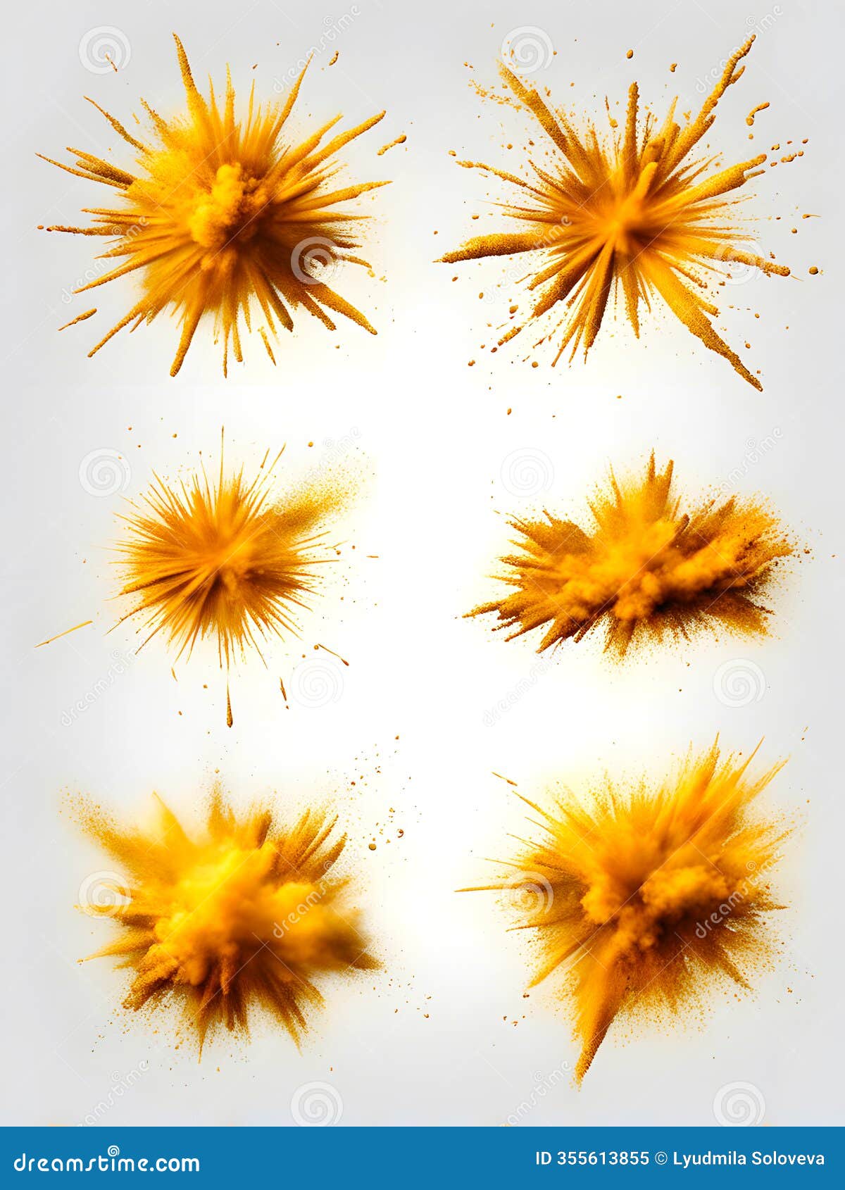 Dynamic Explosion of Yellow Powder Particles Creating a Vibrant ...