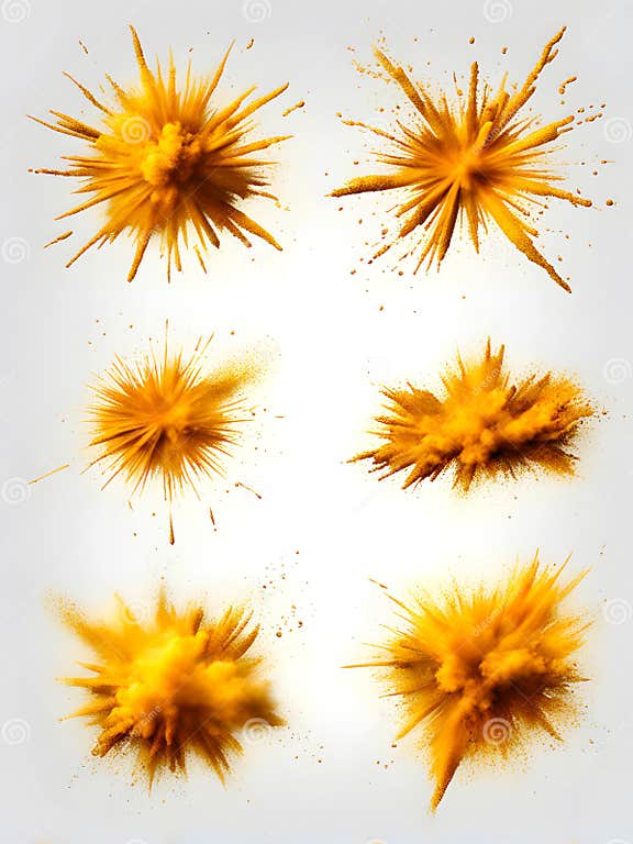 Dynamic Explosion of Yellow Powder Particles Creating a Vibrant ...