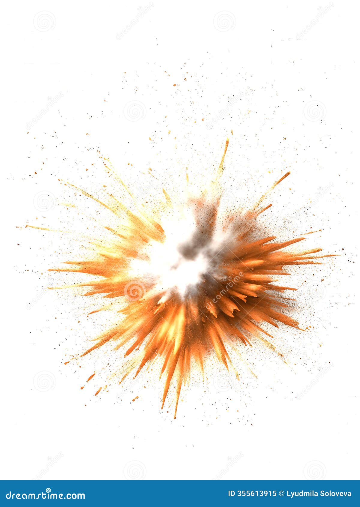 Dynamic Explosion of Yellow Powder Particles Creating a Vibrant ...