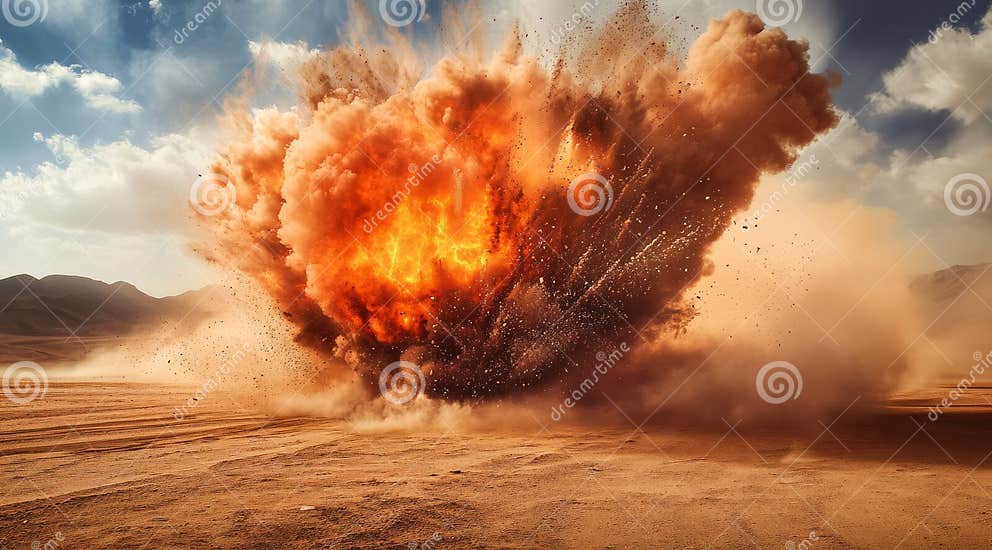 A Dynamic and Explosive Event Unfolds in a Vast Desert Environment ...