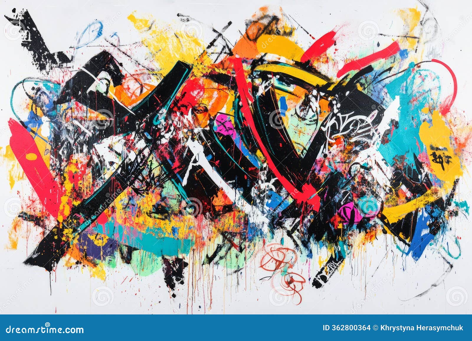 A Dynamic and Expressive Graffiti Style Artwork Featuring Bold ...