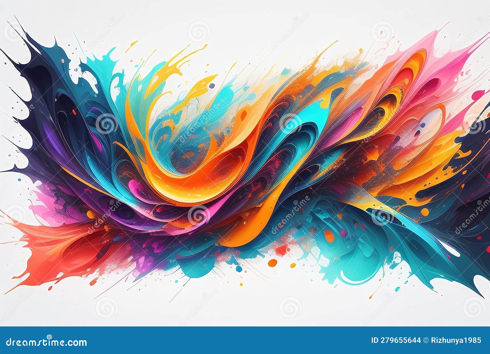 Horizontal Abstract Gradients of Bright Colored Paint. Stock ...