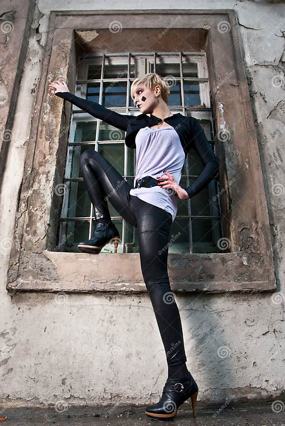 Dynamic fashion model pose stock image. Image of face - 19360785