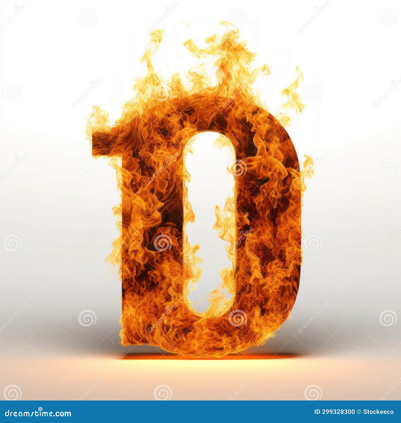 Dynamic Fire Burning Letter D with Explosive Pigmentation Stock ...