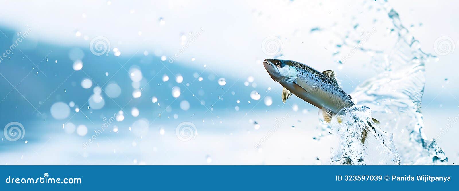 Dynamic Fish Jumping from Water Surface with Splash Energetic Aquatic ...