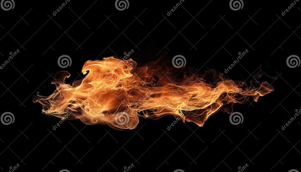 Dynamic Flame Dancing Against a Dark Backdrop Creating a Captivating ...