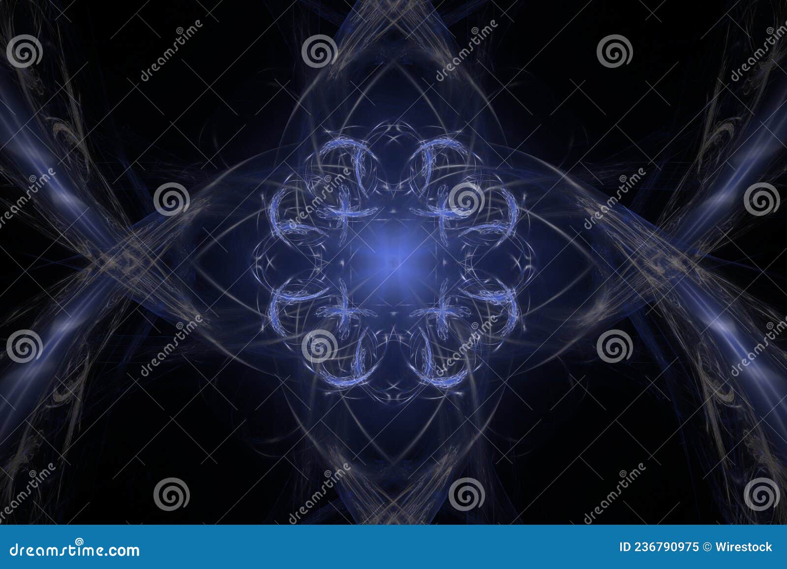 Dynamic Flowing Lines Symmetric Fractal Pattern Digital Rend Stock ...