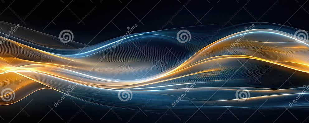 Dynamic Flowing Waves of Light Abstract Visuals Digital Art Dark ...