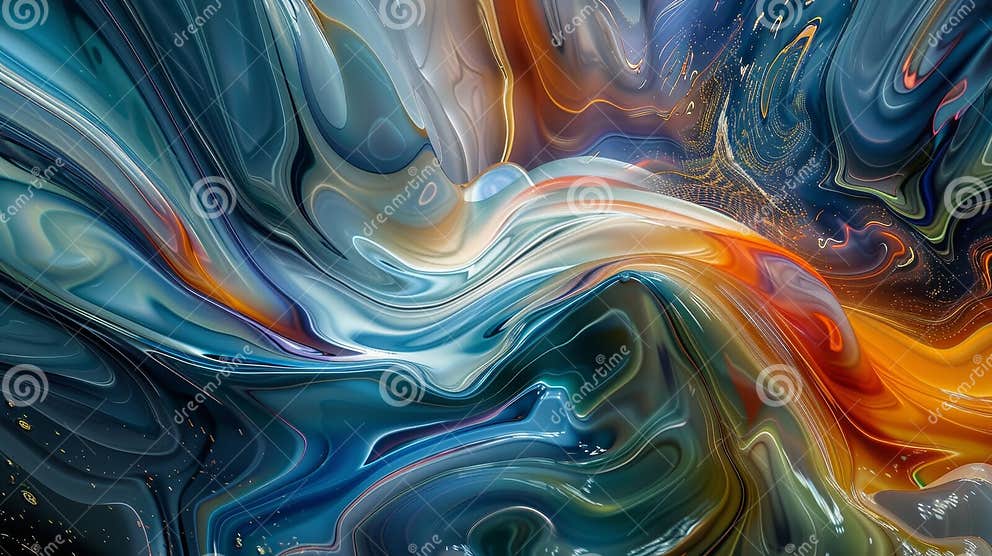 Dynamic Fluid Patterns Captivating Abstract Design of Color and Form in ...
