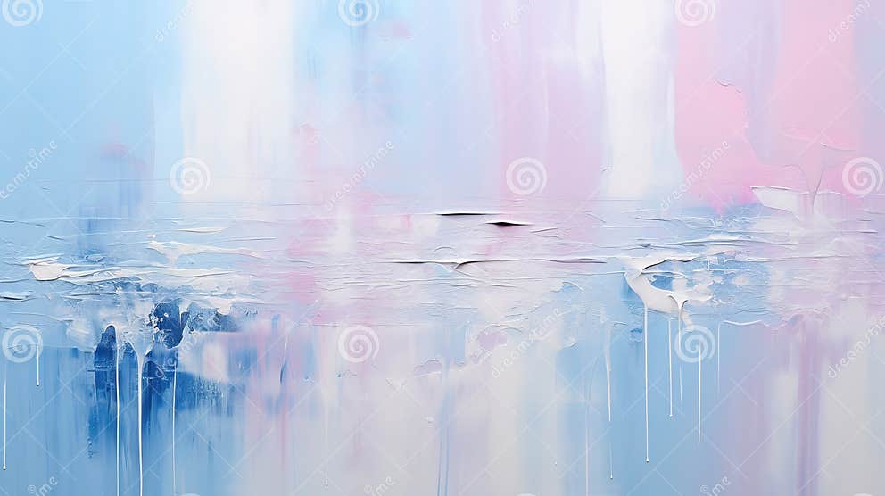 Dynamic Fluidity in Art. Pink, Blue, and White Paint Blobs Create ...