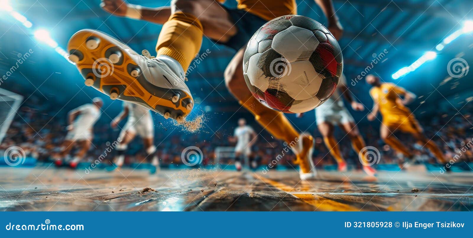 Dynamic Footwork in Handball Fast Break, Highlighting Speed and Agility ...