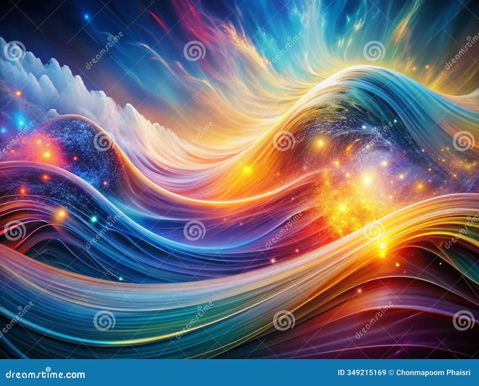 Dynamic Fractal Waves Illustrate Complex Data Flow And Seamless ...