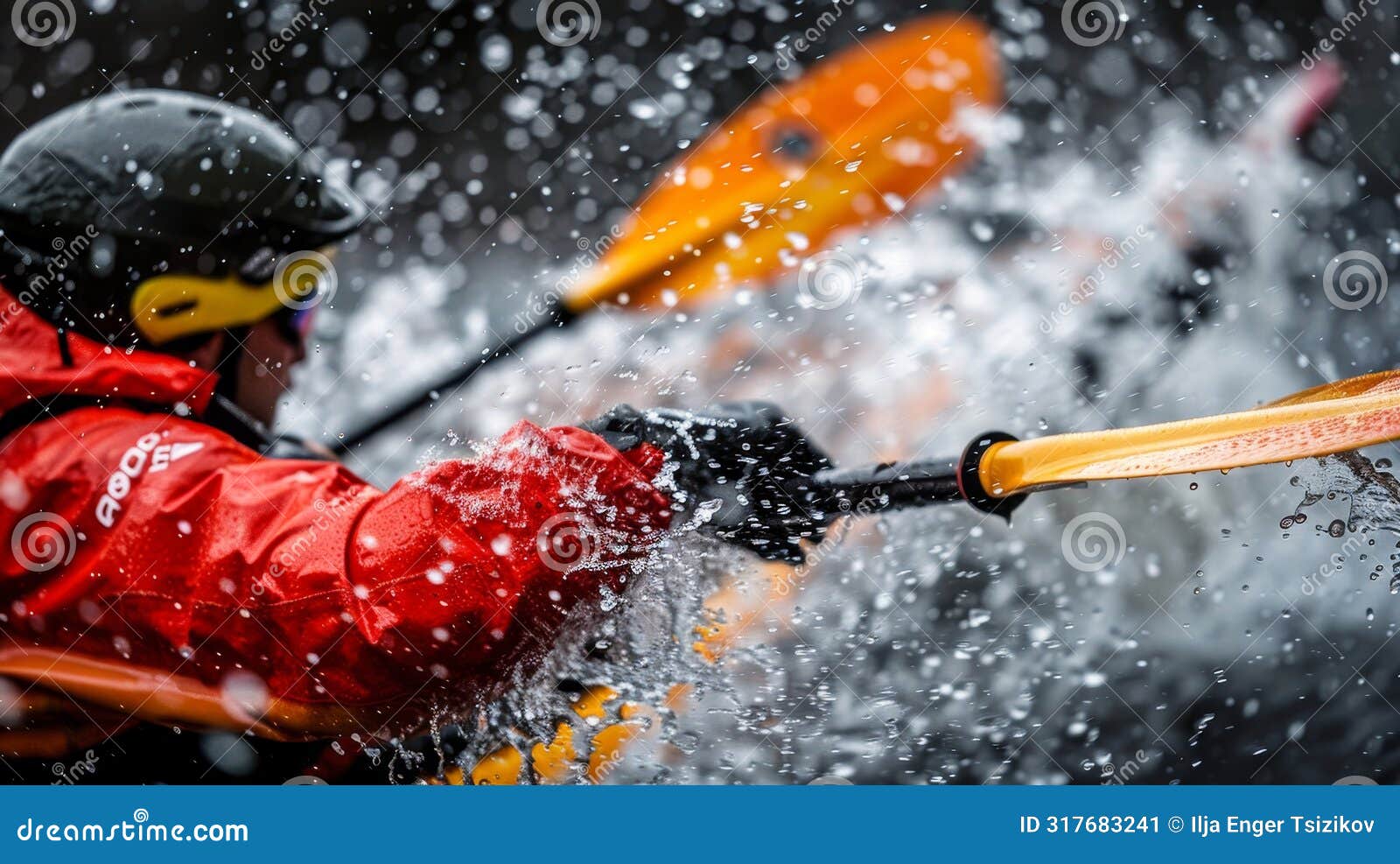 Dynamic Freeze Frame Water Droplets Spraying from Paddle at Summer ...