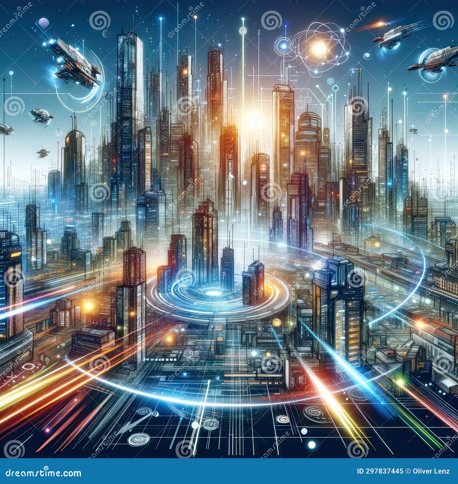 Futuristic Cityscape Vision, AI Generated Stock Illustration ...