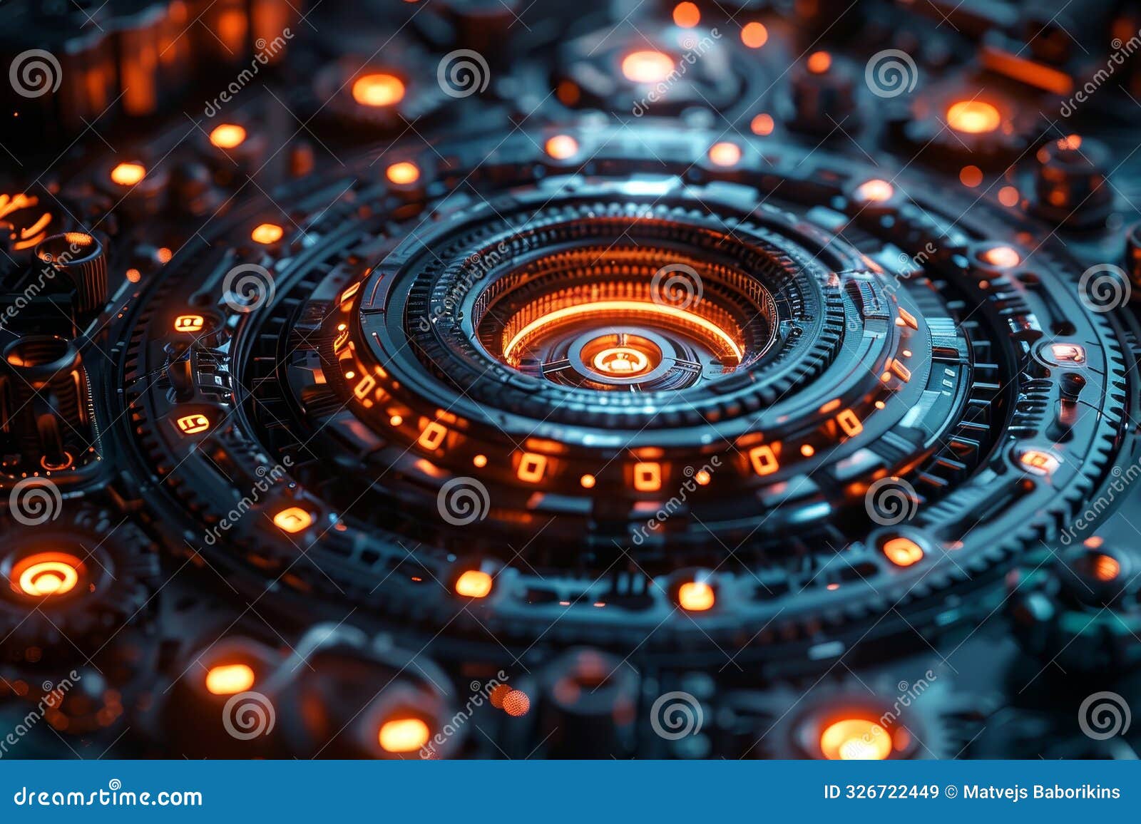 Dynamic Futuristic Engineering Hi Tech Gear Wheel in Digital ...