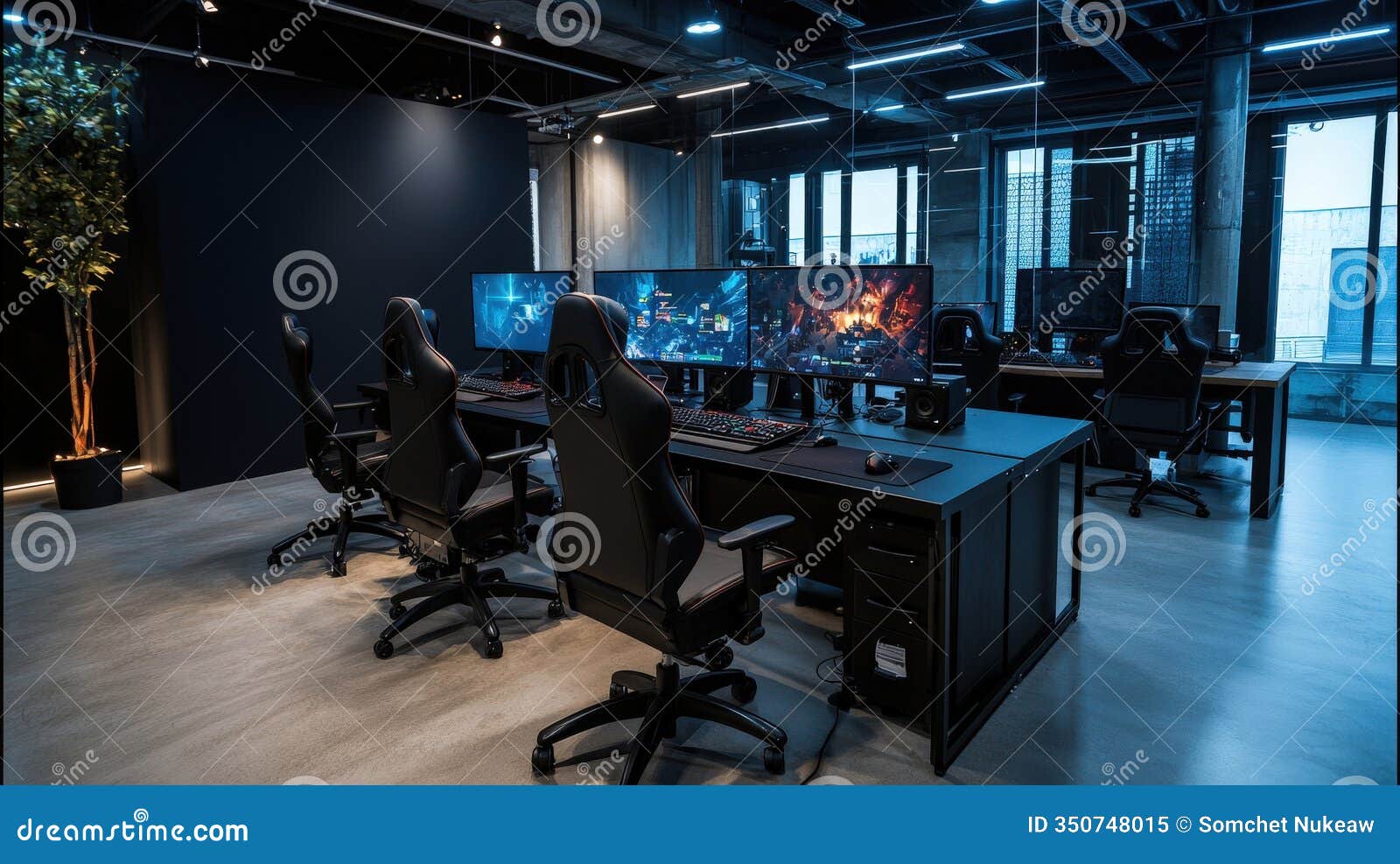 Dynamic Gaming Streaming Room Setup with Backdrops in Modern Urban ...
