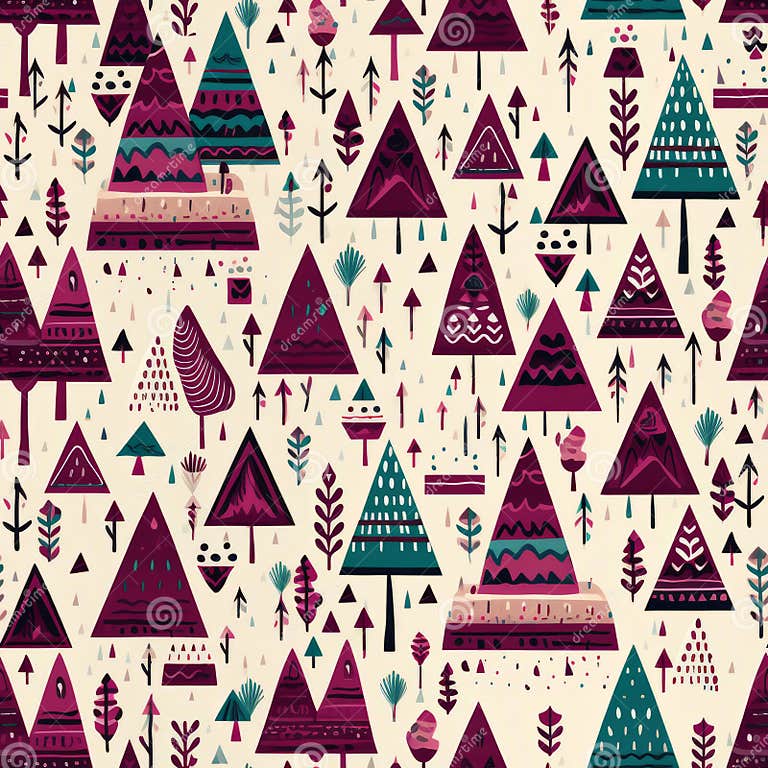Dynamic Geometric Shapes Seamless Pattern with Assorted Triangles ...
