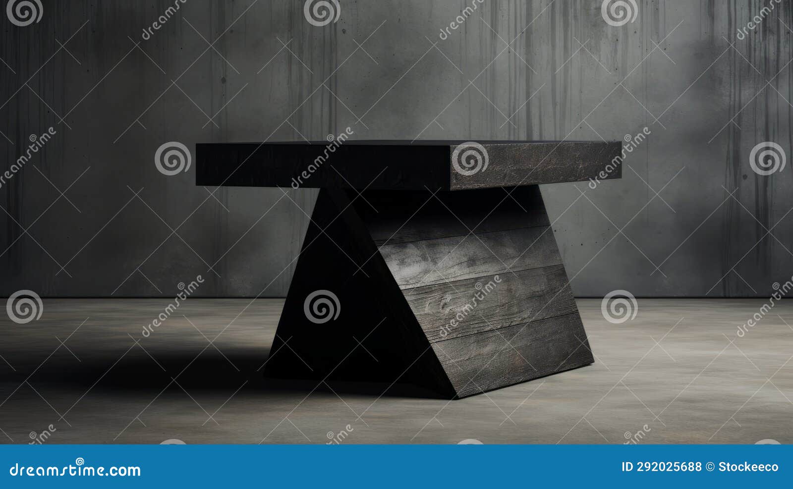 Dynamic Geometry: Black End Table with Finely Rendered Textures Stock ...