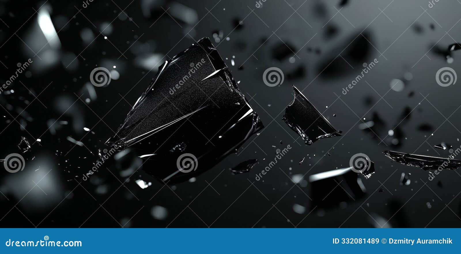 A Dynamic Glass Texture with Shattered Pieces Exploding in the Air ...