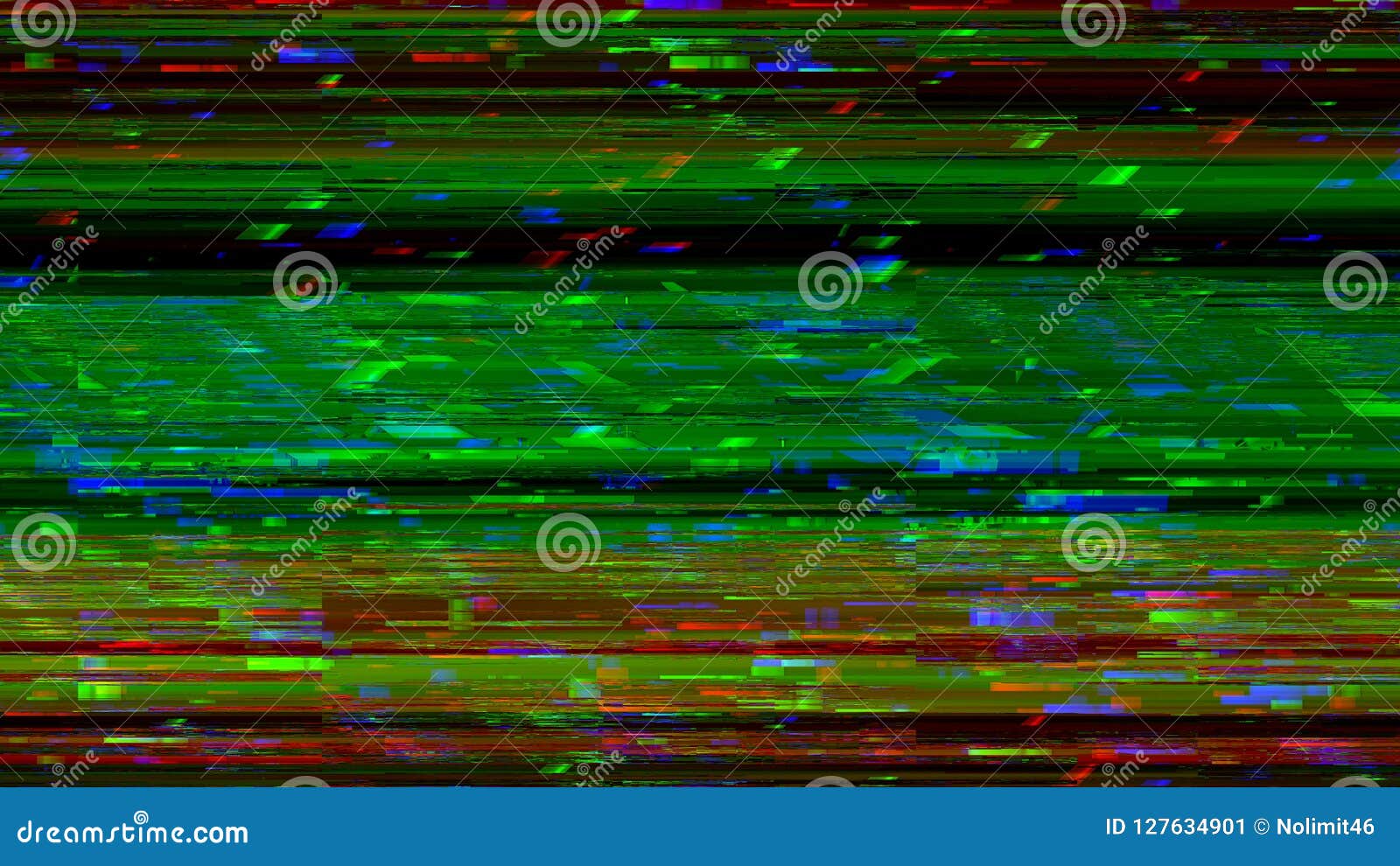Dynamic Glich Video, Bad Tv Signal of Color Display, 3d Render Computer ...