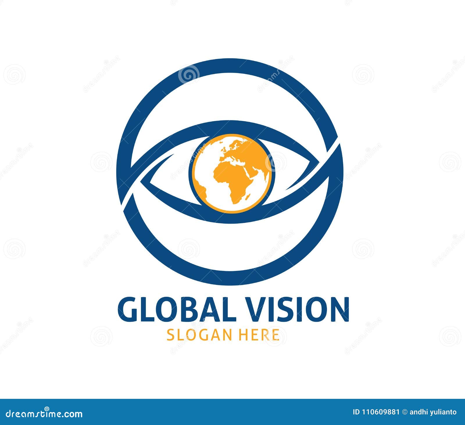 Dynamic Global Eye Future Vision Vector Logo Design Stock Illustration ...
