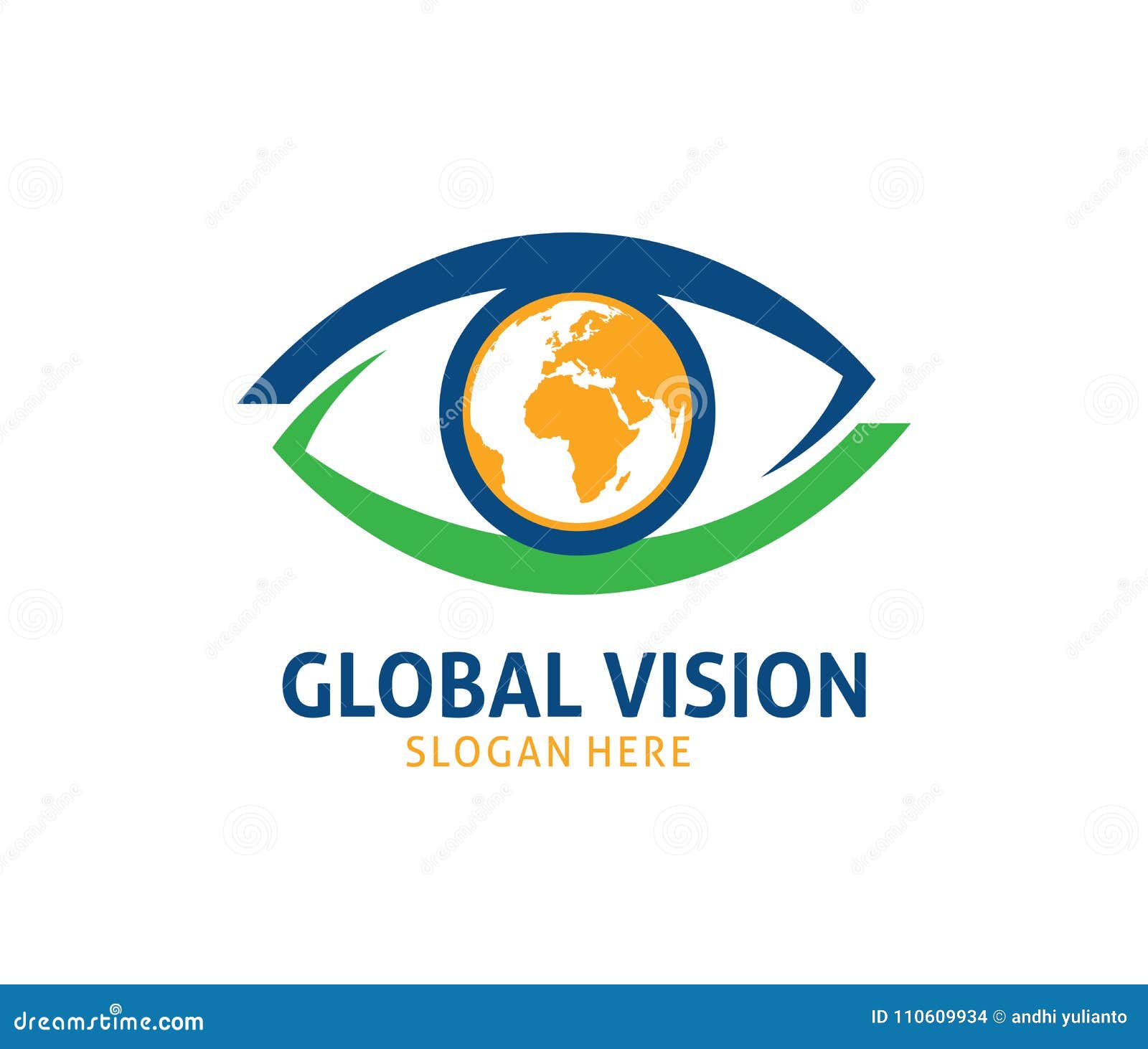 Dynamic Global Eye Future Vision Vector Logo Design Stock Illustration ...