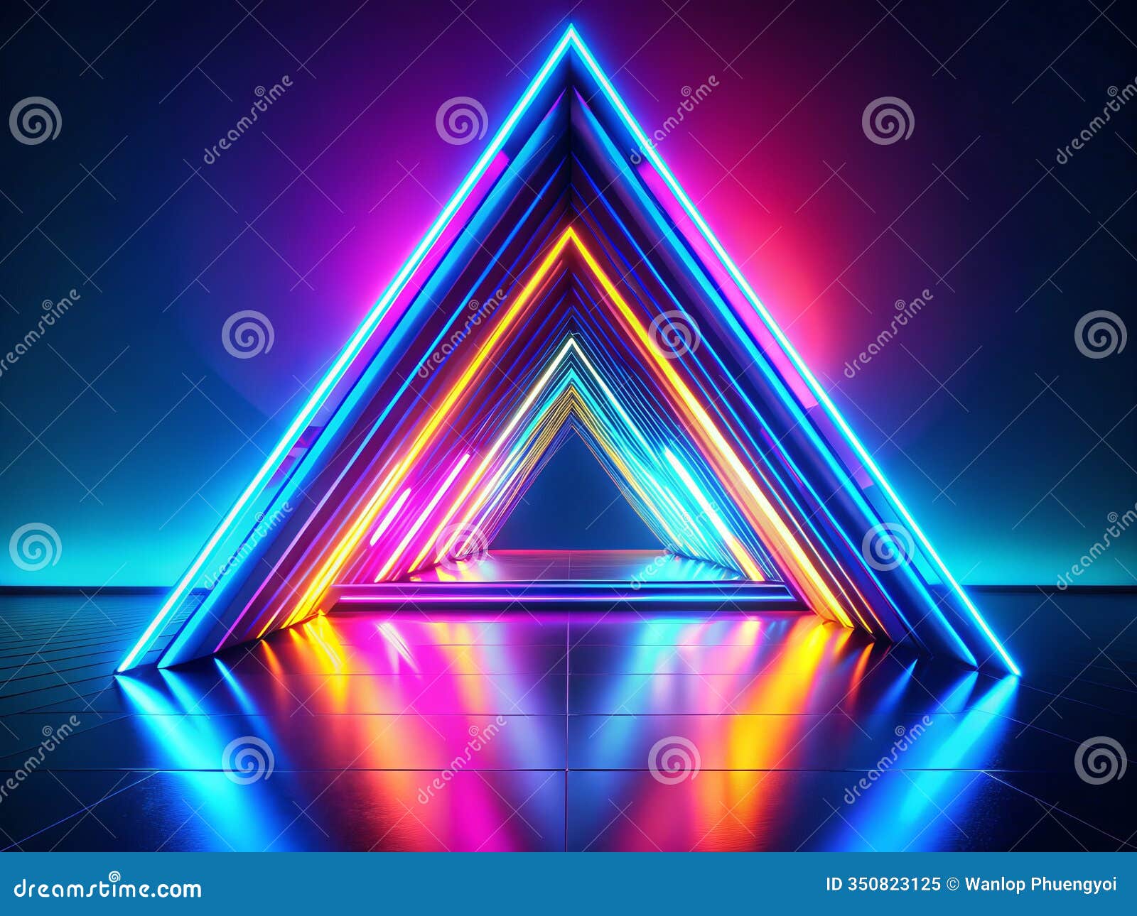 Dynamic Glowing Triangle Animation Abstract Blue Background ...