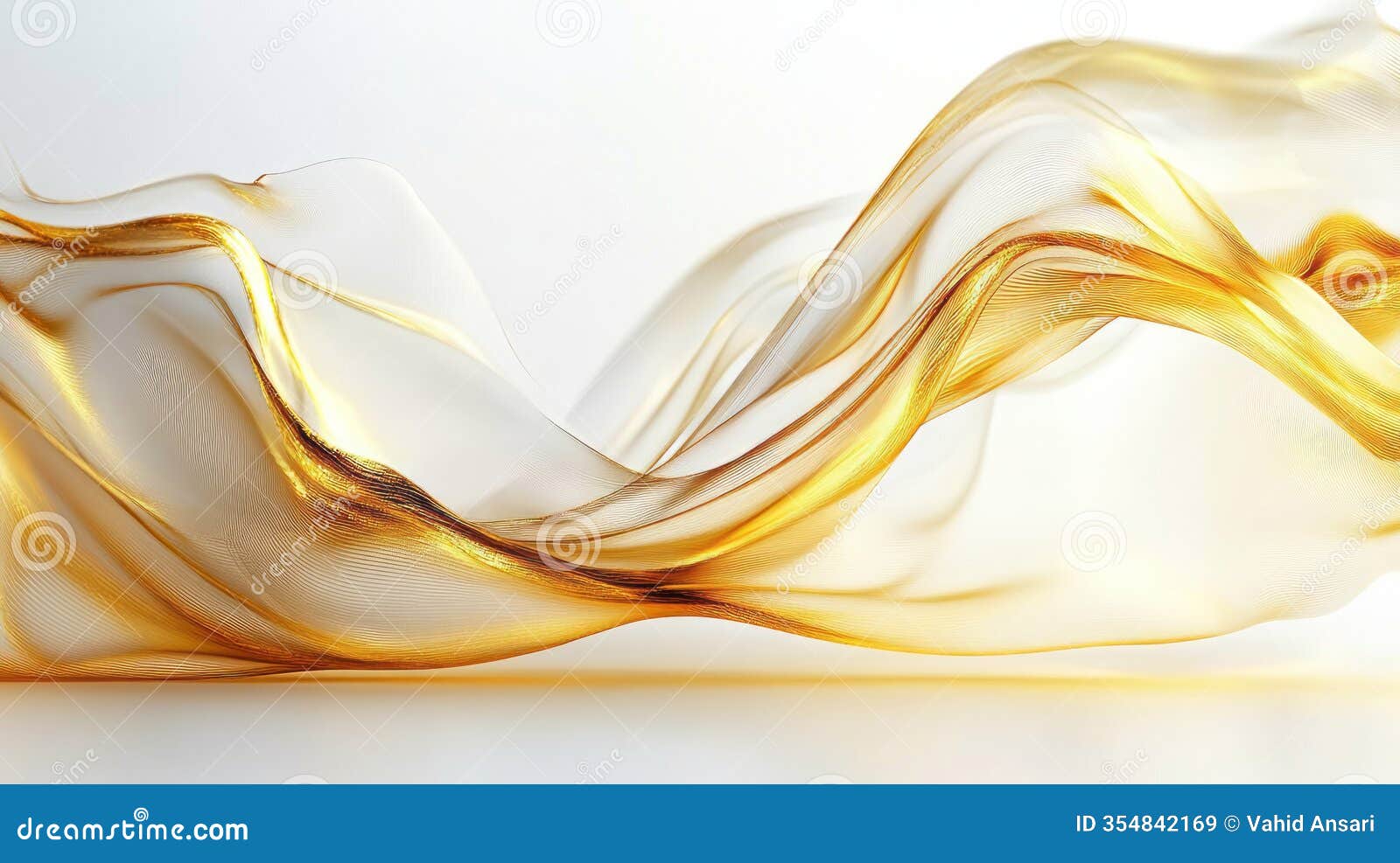 Dynamic Golden Wave on White Background Stock Illustration ...
